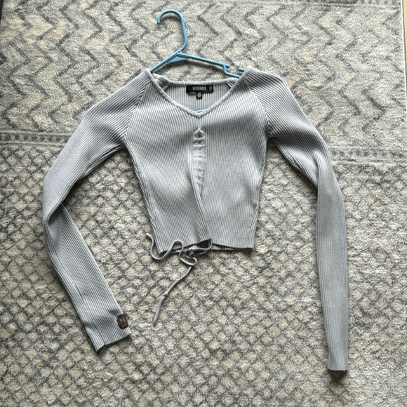 Missguided | Tops | Missguided Light Gray Ruched Top | Poshmark